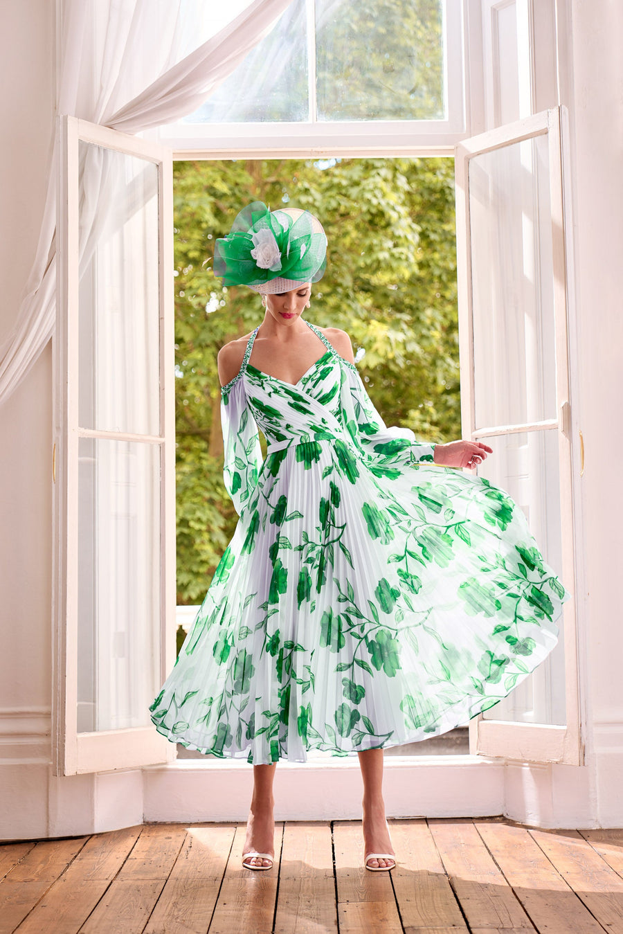 John Charles 66612 Green Daylily Dress – Nigel Rayment Boutique
