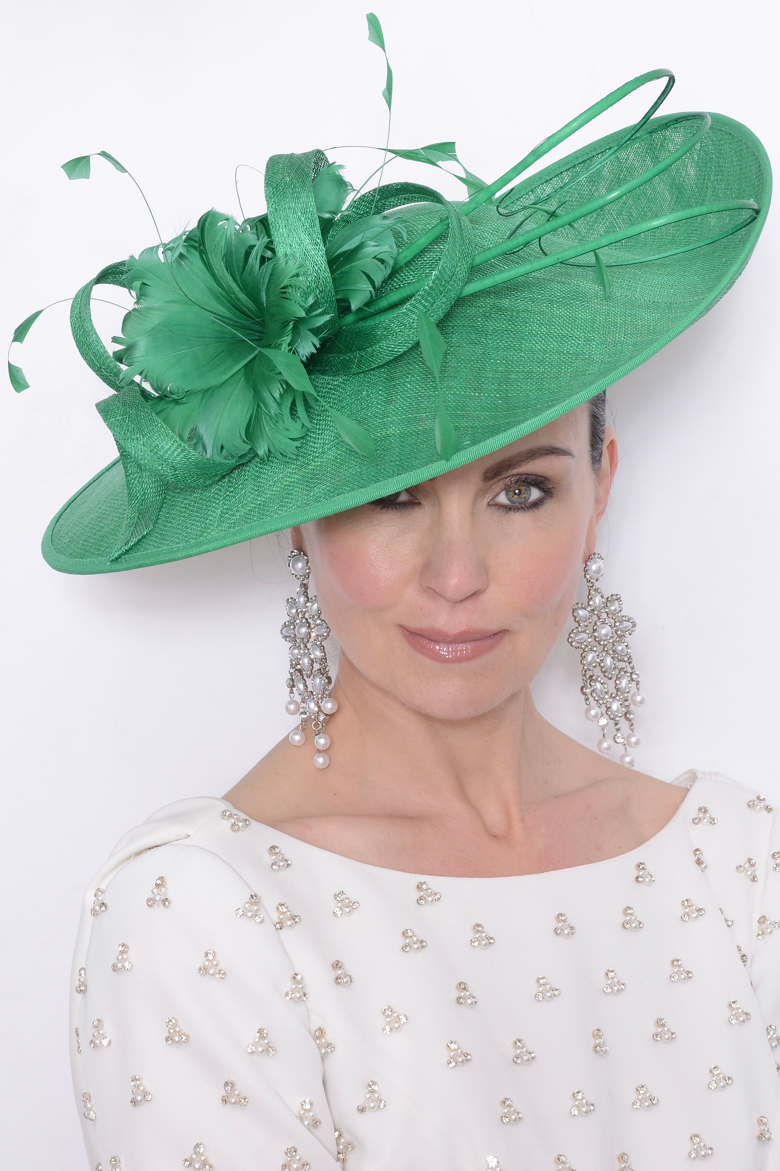 Nigel Rayment Hatinator Style 39 Shamrock Green/Leaf Wedding Hat ...