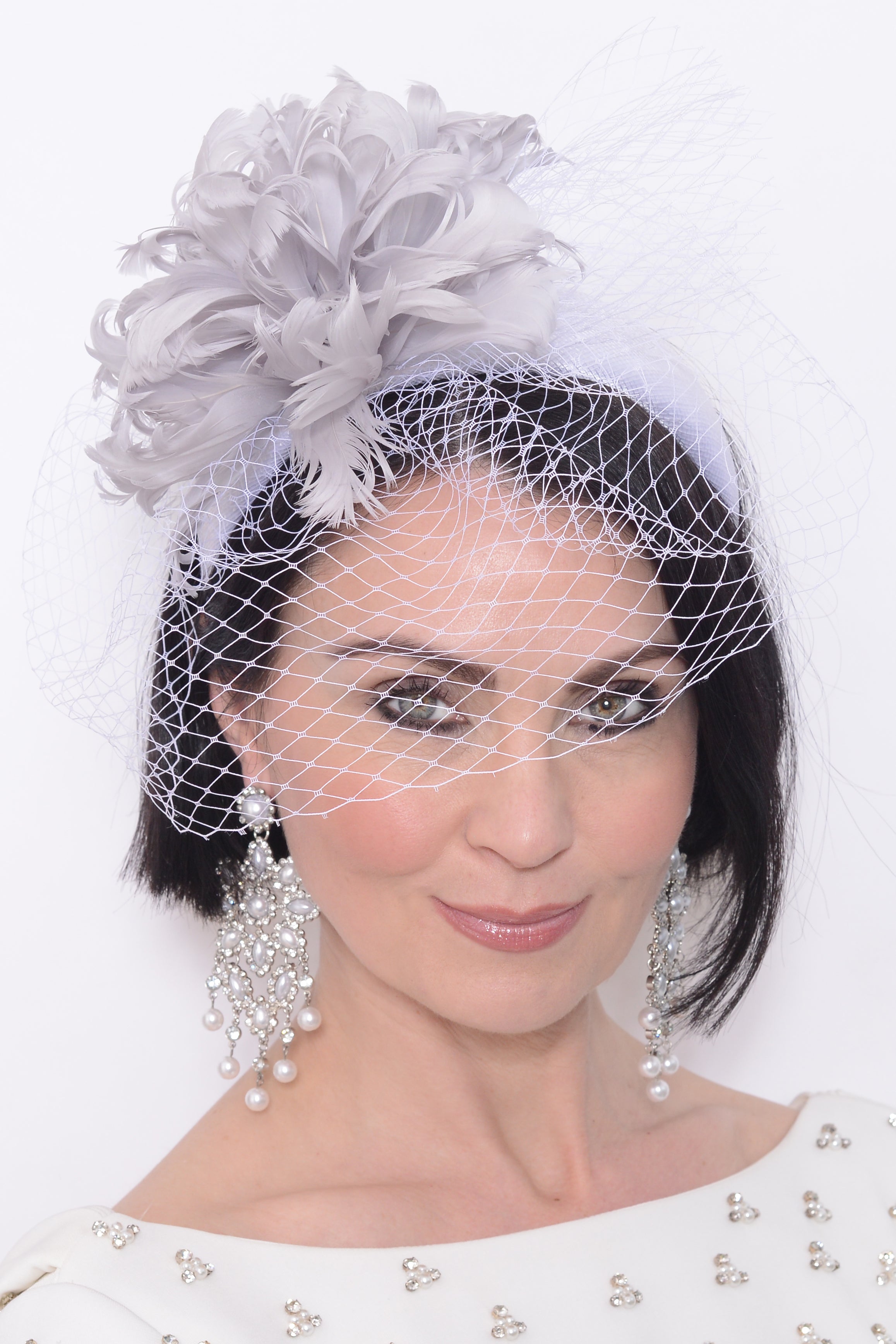 The Niche Collection Style 230043 Ivory/SIlver Wedding Hat – Nigel ...