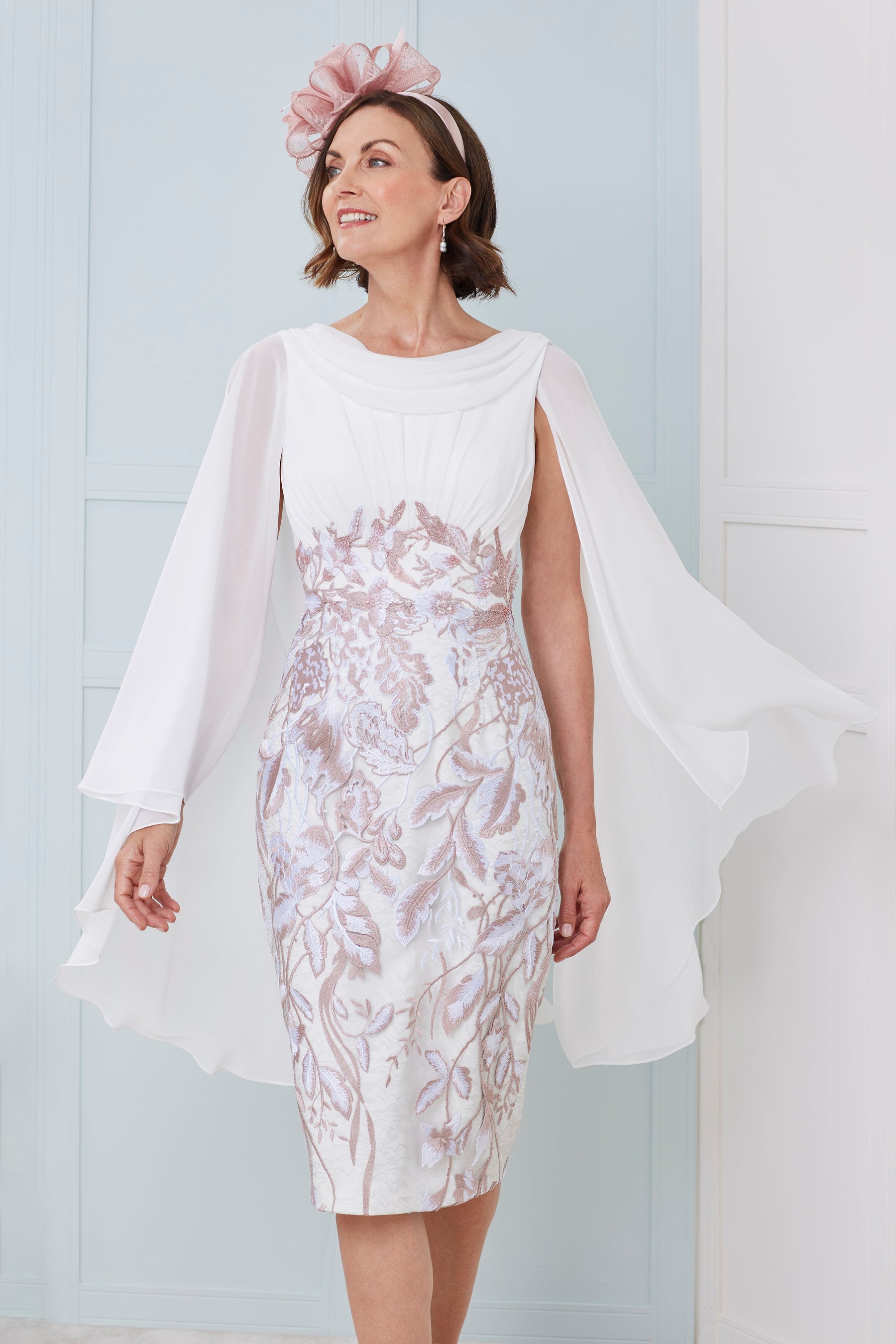 John Charles 66302 Rose/Ivory Dress – Nigel Rayment Boutique